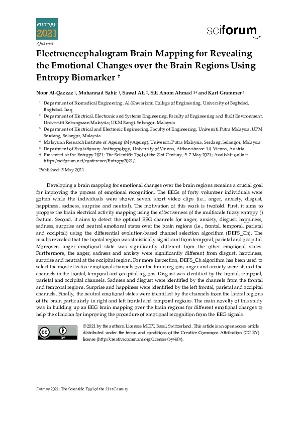 (PDF) Electroencephalogram Brain Mapping for revealing the emotional ...