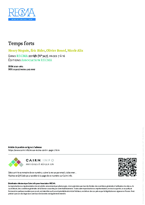 (PDF) Temps forts