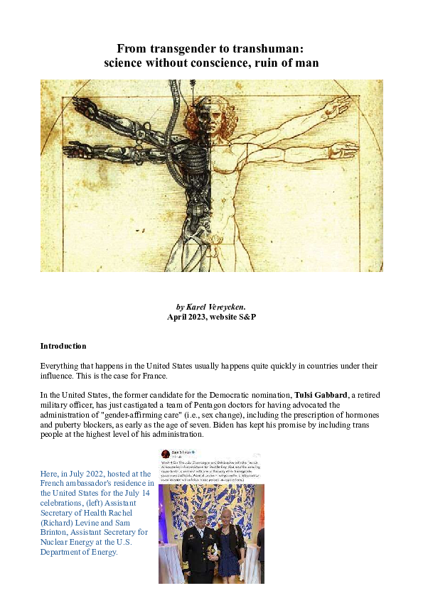 (PDF) From transgender to transhuman: science without conscience, ruin ...