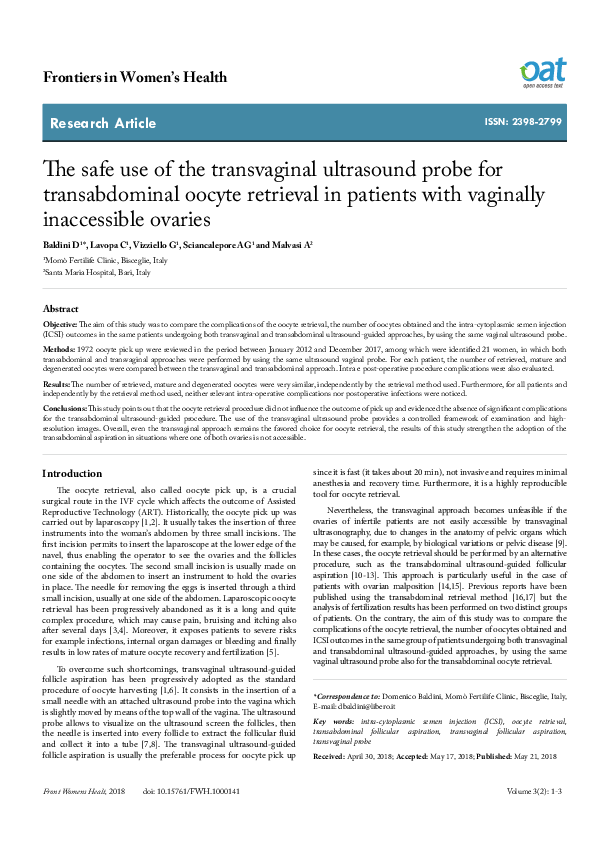 (PDF) The safe use of the transvaginal ultrasound probe for ...