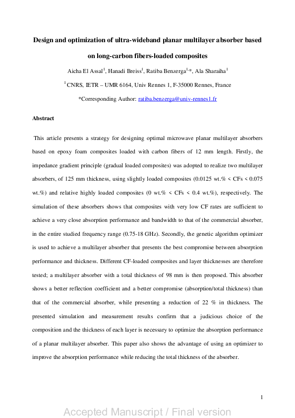 (PDF) Design and optimization of ultra-wideband planar multilayer ...