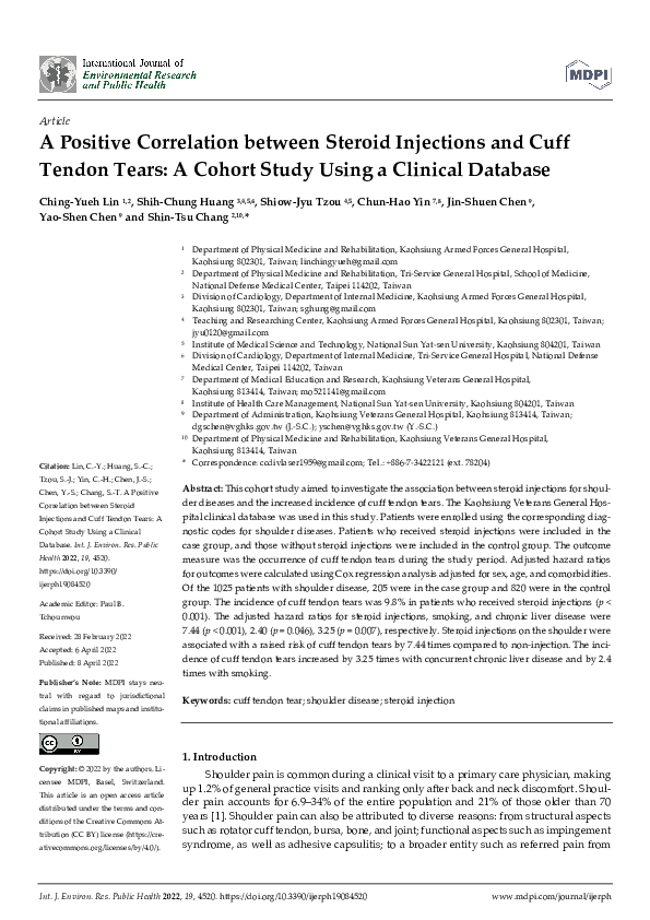 (PDF) A Positive Correlation between Steroid Injections and Cuff Tendon ...