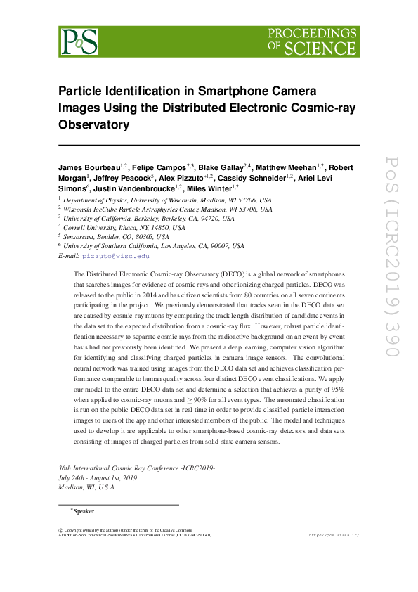 (PDF) Particle Identification in Smartphone Camera Images Using the Distributed Electronic ...
