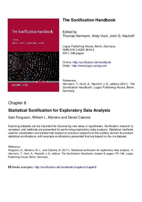 (PDF) Chapter 8 Statistical Sonification for Exploratory Data Analysis