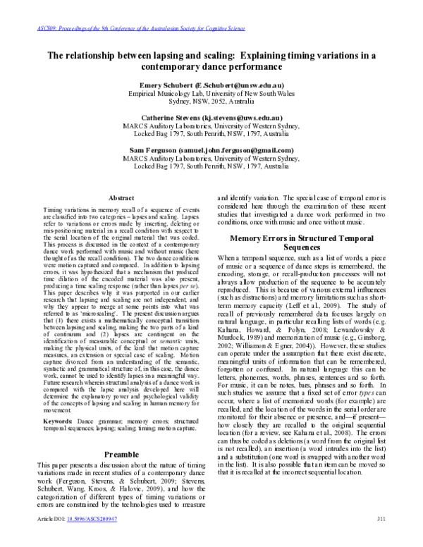 (PDF) The relationship between lapsing and scaling: Explaining timing ...