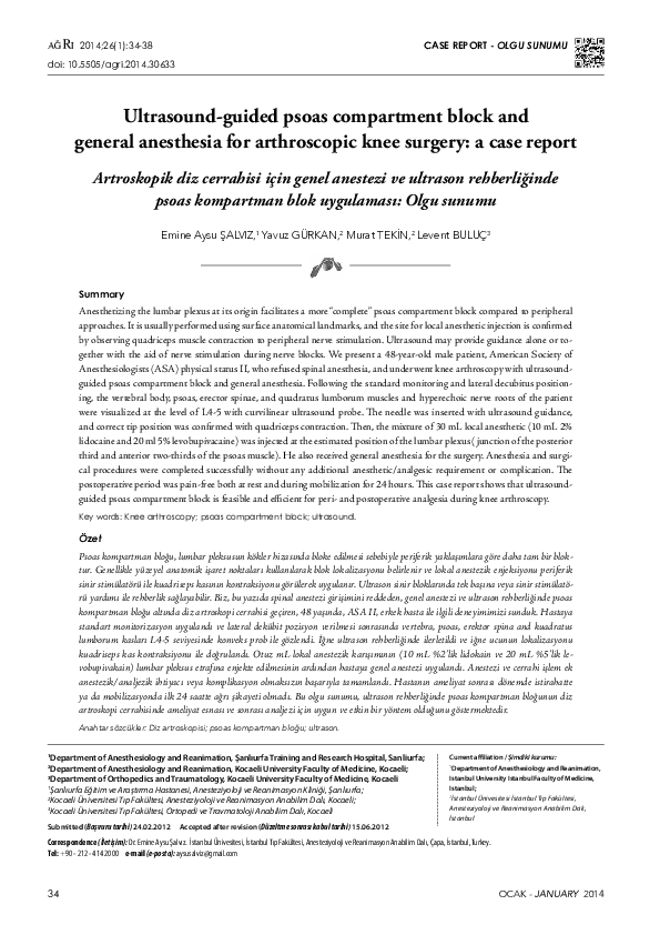 (PDF) Ultrasound-guided psoas compartment block and general anesthesia ...