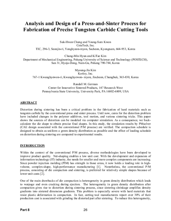 (PDF) Analysis and design of a press and sinter process for fabrication ...