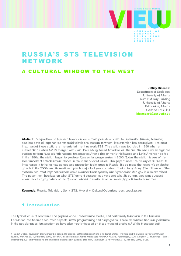 (PDF) Russia’s STS Television Network