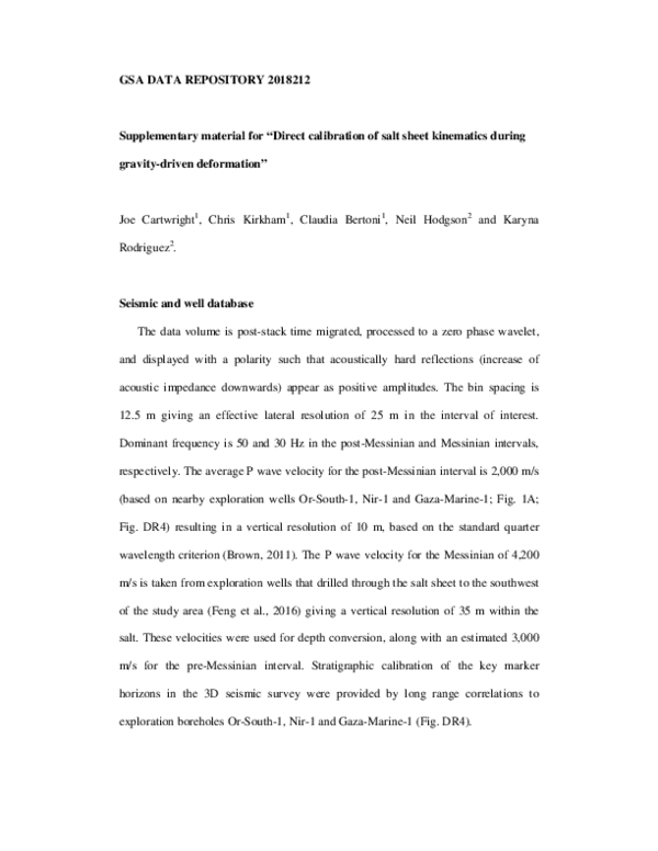 (PDF) Direct calibration of salt sheet kinematics during gravity-driven ...