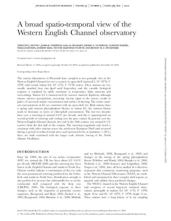 (PDF) A broad spatio-temporal view of the Western English Channel ...