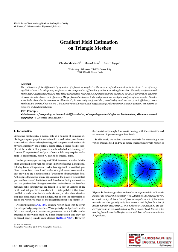 (PDF) Gradient Field Estimation on Triangle Meshes