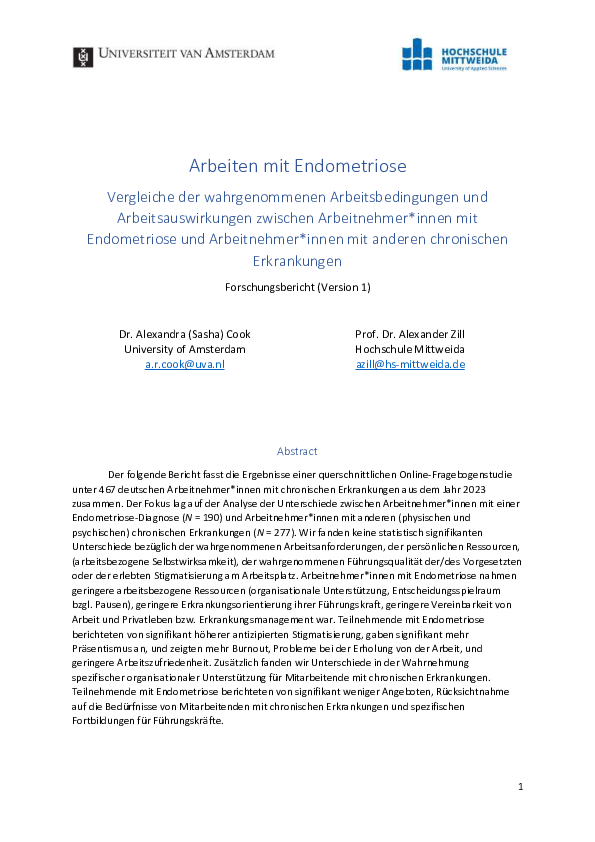 (PDF) Arbeiten mit Endometriose