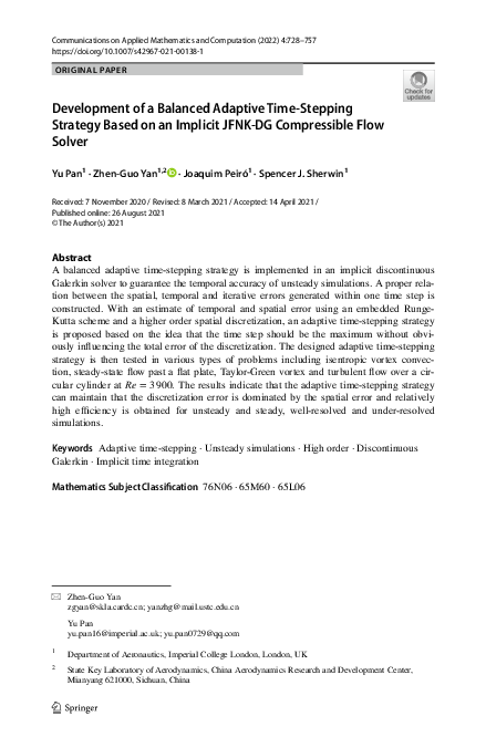 (PDF) Development of a Balanced Adaptive Time-Stepping Strategy Based ...