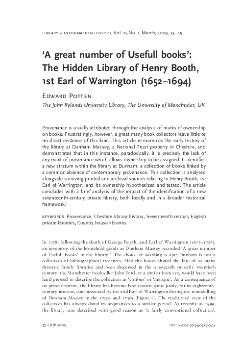 (PDF) A great number of Usefull books': The Hidden Library of Henry ...
