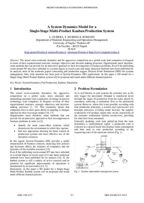 (PDF) A system dynamics model for a single-stage multi-product Kanban ...