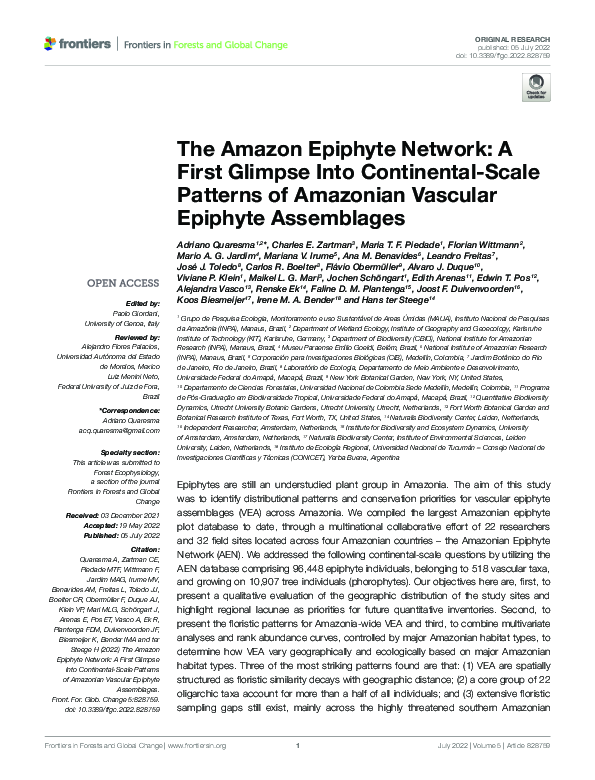 (PDF) The Amazon Epiphyte Network: A First Glimpse Into Continental ...