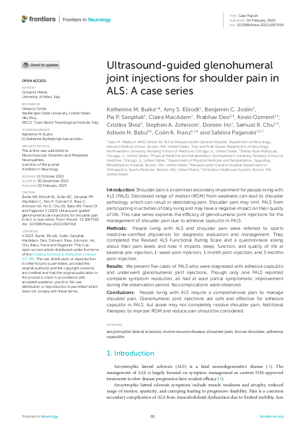 (PDF) Ultrasound-guided glenohumeral joint injections for shoulder pain ...
