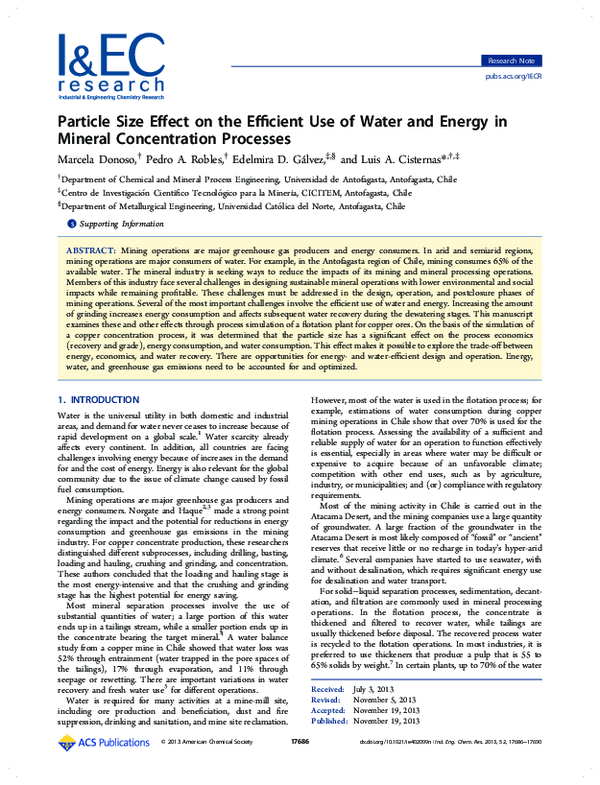 (PDF) Particle Size Effect on the Efficient Use of Water and Energy in Mineral Concentration ...