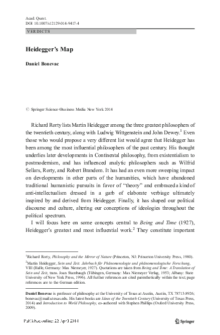 (PDF) Heidegger’s Map