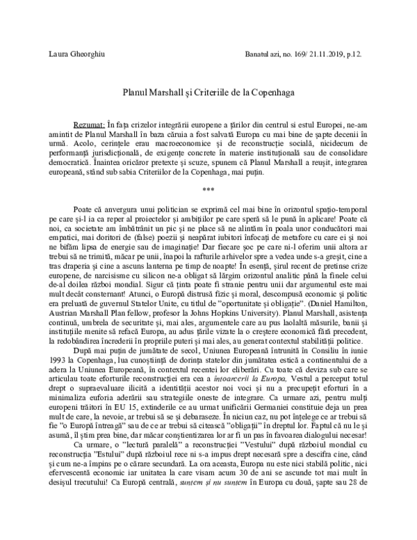 (PDF) The Marshall Plan and Copenhagen Criteria