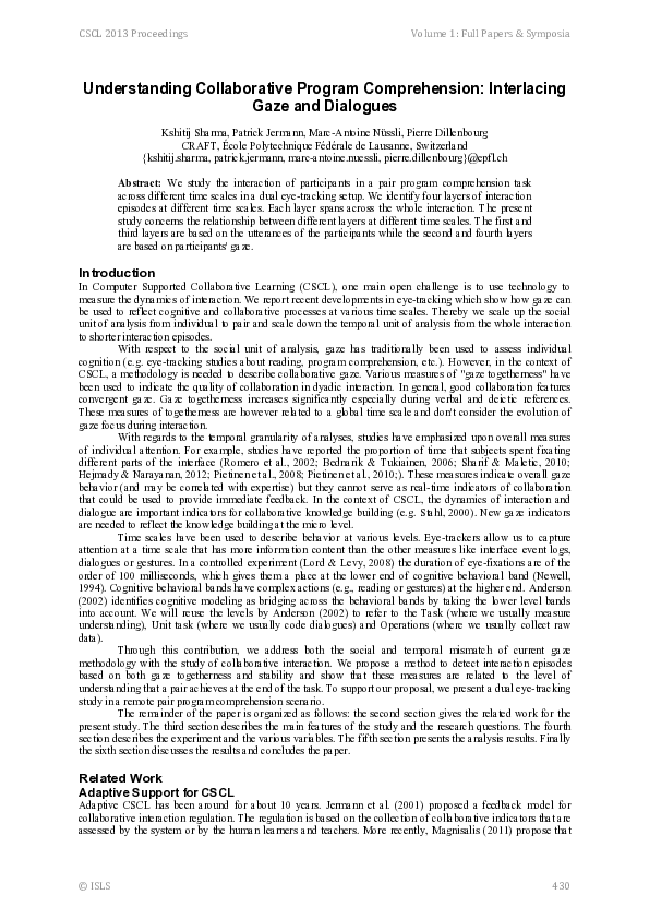 (PDF) Understanding Collaborative Program Comprehension: Interlacing Gaze and Dialogues ...