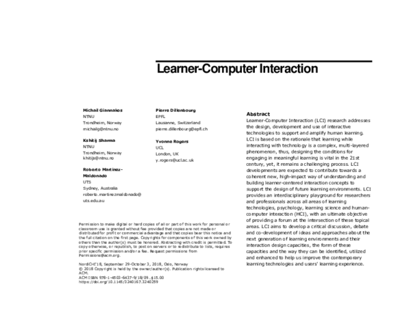 (PDF) Learner-computer interaction