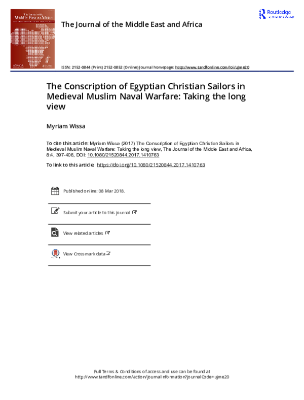 (PDF) The Conscription of Egyptian Christian Sailors in Medieval Muslim ...