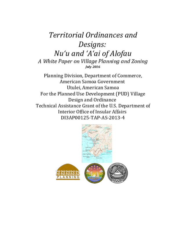 (PDF) Territorial Ordinances and Designs: Nu'u and 'A'ai of Alofau