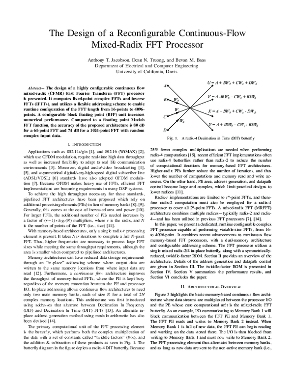 (PDF) The design of a reconfigurable continuous-flow mixed-radix FFT ...