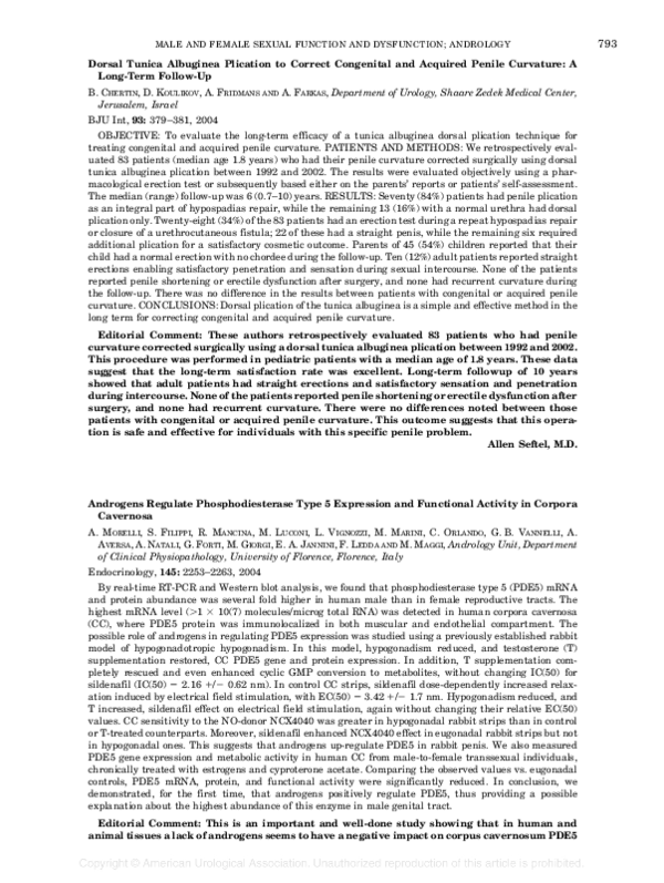 (PDF) Dorsal tunica albuginea plication to correct congenital and ...