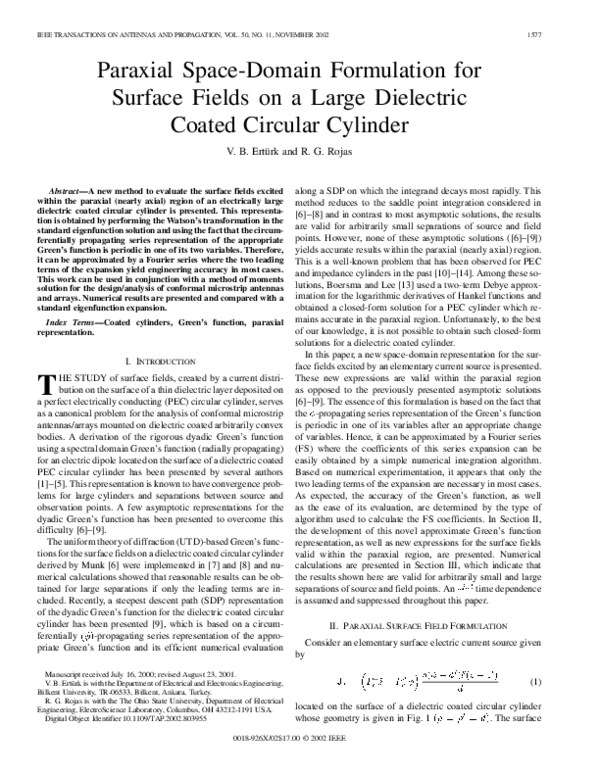 (PDF) Paraxial space-domain formulation for surface fields on a large ...
