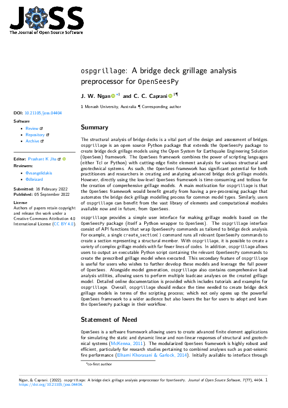(PDF) ospgrillage: A bridge deck grillage analysis preprocessor for ...
