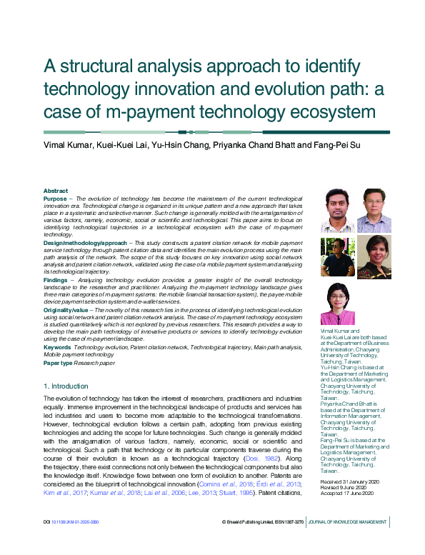 (PDF) A structural analysis approach to identify technology innovation and evolution path: a ...
