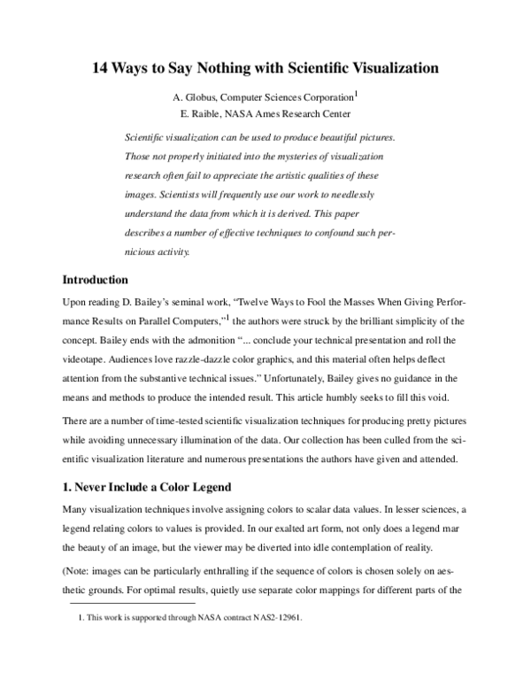 (PDF) How to lie and confuse with visualization