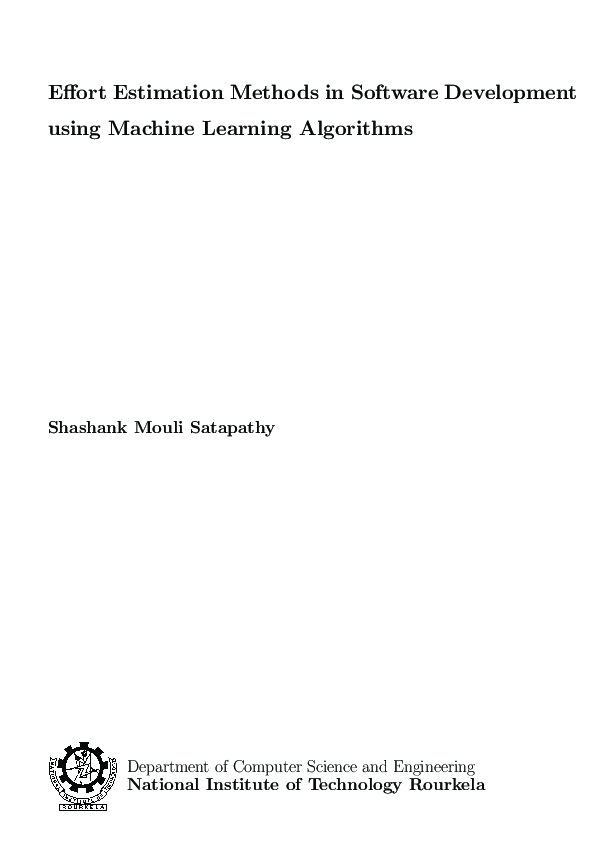 (PDF) Effort Estimation Methods in Software Development Using Machine ...