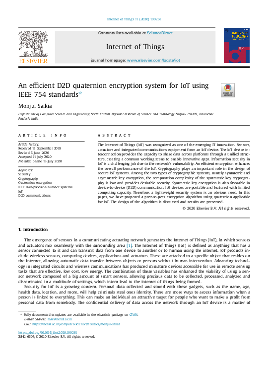 (PDF) An efficient D2D quaternion encryption system for IoT using IEEE ...