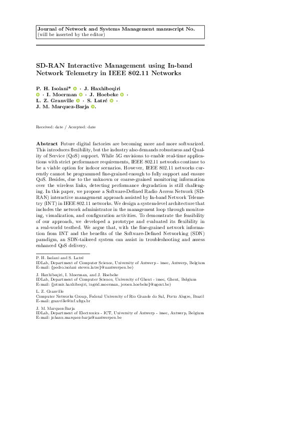 (PDF) SD-RAN Interactive Management Using In-band Network Telemetry in ...