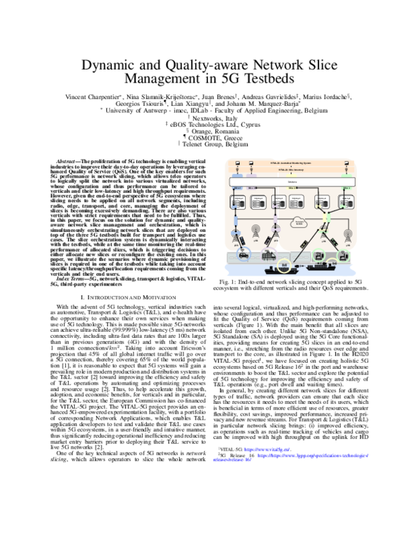 (PDF) Dynamic and Quality-aware Network Slice Management in 5G Testbeds