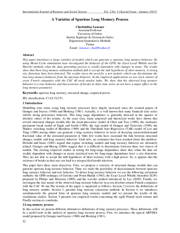 A Varieties of Spurious Long Memory Process