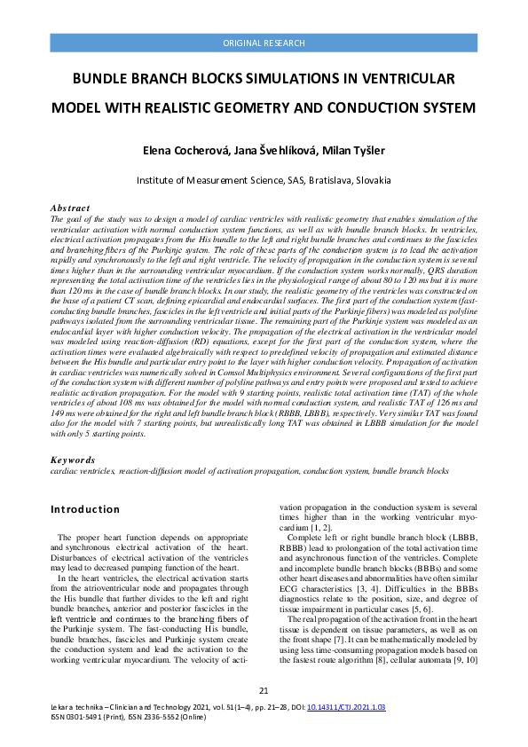 (PDF) Bundle Branch Blocks Simulations in Ventricular Model with ...