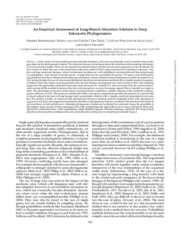 (PDF) An Empirical Assessment of Long-Branch Attraction Artefacts in ...
