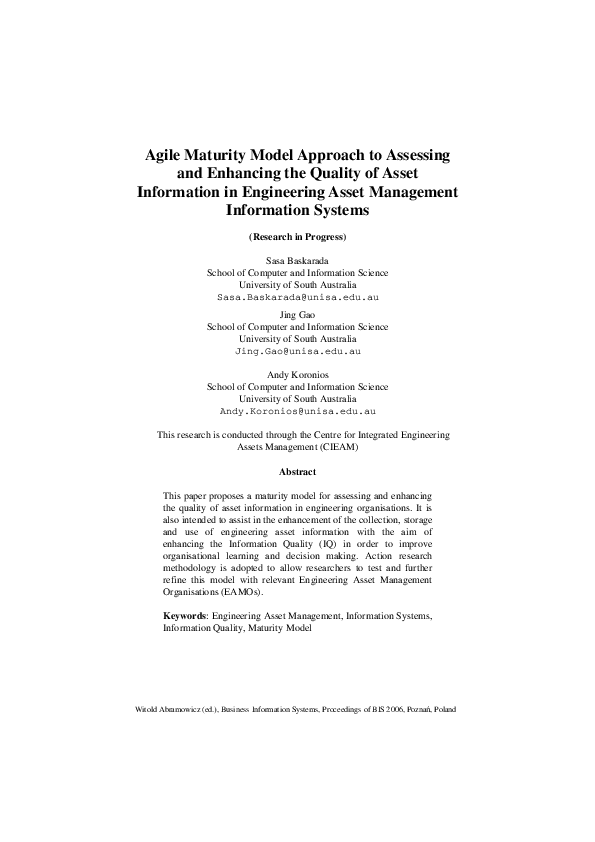 (PDF) Agile Maturity Model Approach to Assessing and Enhancing the ...