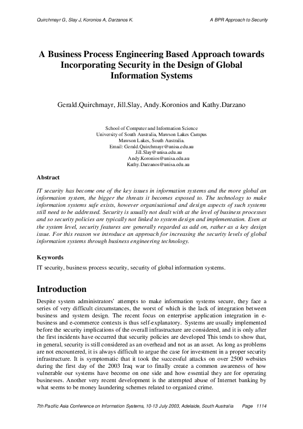 (PDF) A business process engineering based approach towards ...