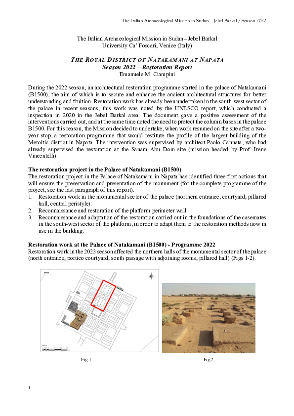 (PDF) Restoration Report Jebel Barkal 2022