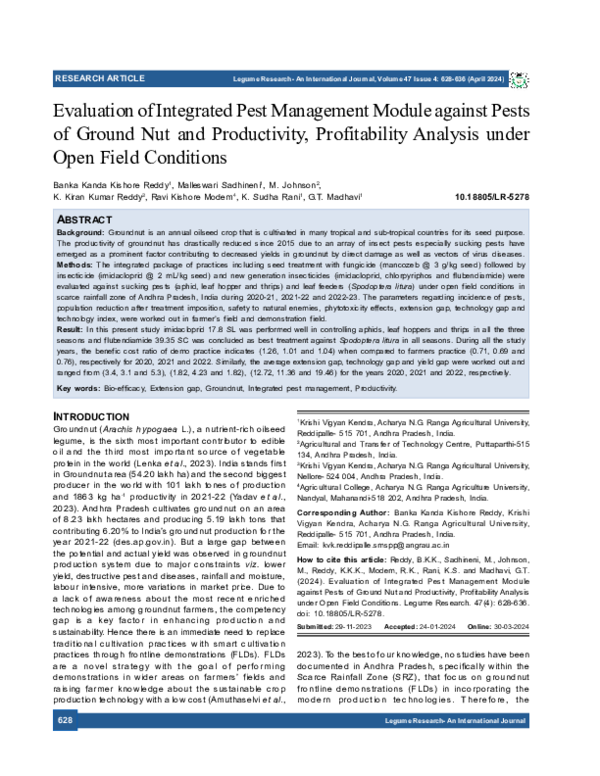 (PDF) Evaluation of Integrated Pest Management Module against Pests of ...