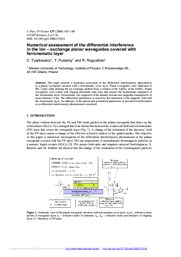 (PDF) Numerical assessment of the differential interference in the ion ...