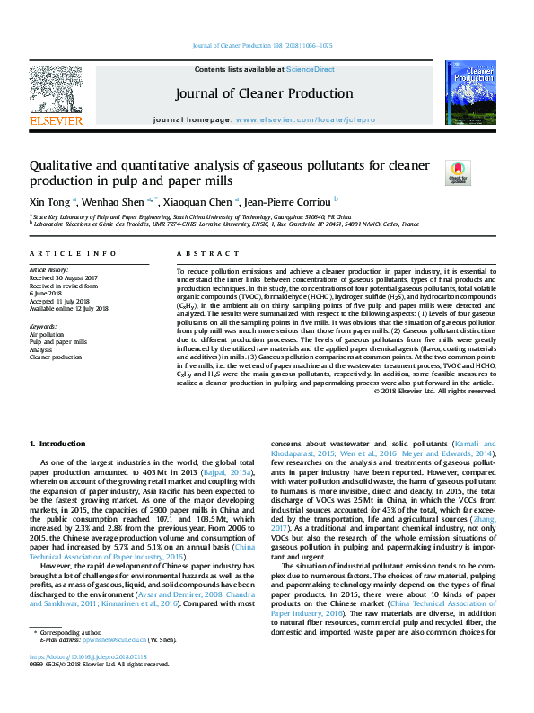 (PDF) Qualitative and quantitative analysis of gaseous pollutants for ...