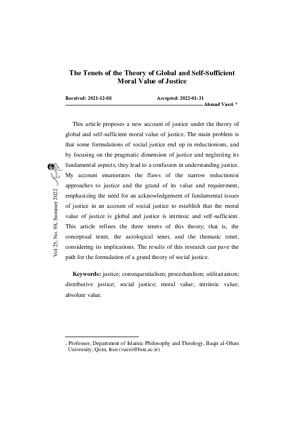 (PDF) The Tenets of the Theory of Global and Self-Sufficient Moral ...