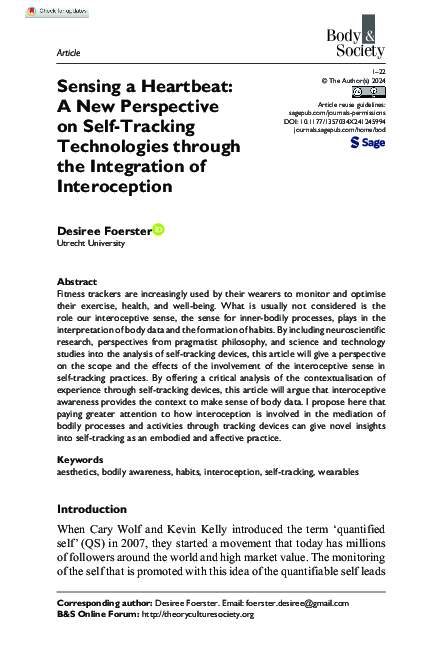 (PDF) Sensing a Heartbeat: A New Perspective on Self-Tracking Technologies through the ...