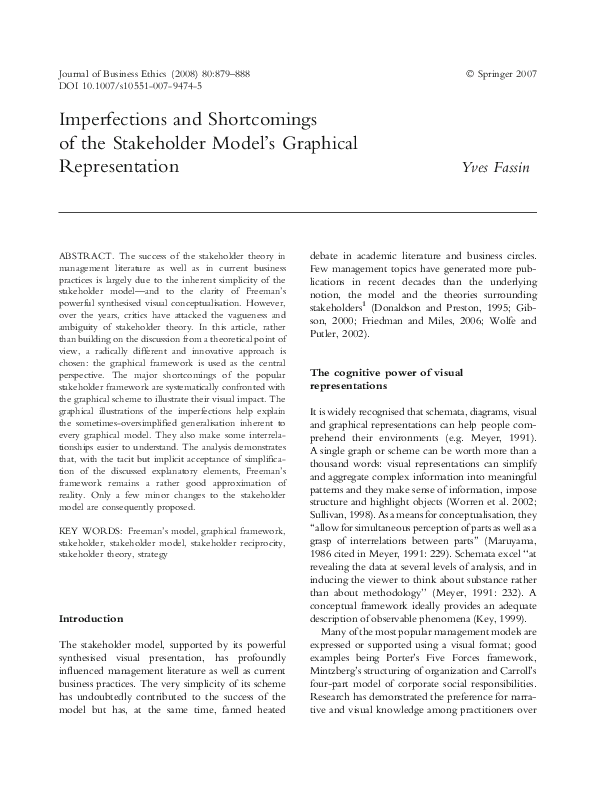 (PDF) Imperfections and Shortcomings of the Stakeholder Model’s ...